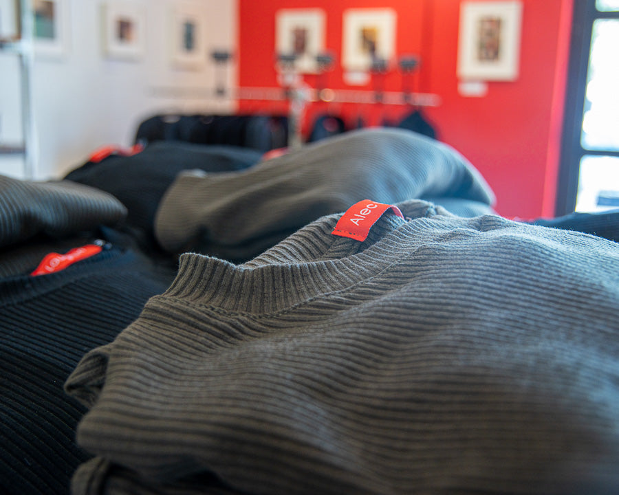 Indulge in Sustainable Luxury: The Long Sleeve Ribbed Crew by Alec Lau